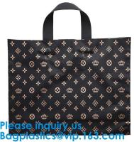 China Colored Soft Loop Plastic Handle Bags with Cardboard Insert Bottom 10 Colors Printing Custom Size for sale