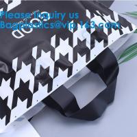 China 100% Biodegradable And Compostable Soft Loop Handle Plastic Bag For Clothing,Handle Block Bottom Plastic Shopping Bag for sale