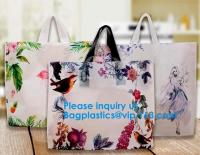 China 100% Biodegradable And Compostable Soft Loop Handle Plastic Bag For Clothing,Handle Block Bottom Plastic Shopping Bag for sale