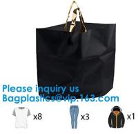 China PLA Compostable Biodegradable Plastic Trifold Handle Bag 8x4x11 Inch Soft Loop Shopper for sale