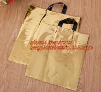 China PLA Compostable Biodegradable Plastic Trifold Handle Bag 8x4x11 Inch Soft Loop Shopper for sale