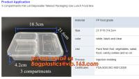 China Custom Rectangle Plastic Bento Lunch Box 3 Compartment Airtight Leakproof Microwave Safe Food Storage Container for sale