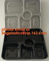 China Wholesale Custom Black Disposable Plastic Blister Food Tray 4 Compartment PP Microwave Safe for sale
