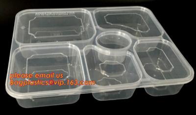 China Disposable Biodegradable 4 Compartment PP Lunch Box with Lid Eco Friendly Food Container for sale