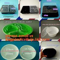 China Disposable PP Round Food Container Bowl with Lid 800ml Microwave Safe Bento Box for sale