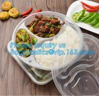China Disposable 800ml 4 Compartment PP Plastic Bento Lunch Box with Lid BPA Free Microwave Safe for sale