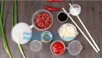 China 4oz 140ml Biodegradable PLA Sauce Cup with Hinged Lid Airtight Takeaway Food Container for sale