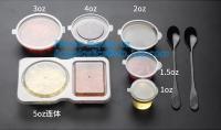 China Disposable mini plastic jelly cup PP sauce cup,PS Sauce Cup,Transparent PP Plastic Square Portion Sampling Sauce Cup wit for sale