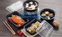 China 3000ml Large Plastic Salad Bowl Disposable Food Container with Lid PP Material 205x154x105mm for sale