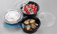 China 3000ml Large Plastic Salad Bowl Disposable Food Container with Lid PP Material 205x154x105mm for sale