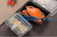 China 3000ml Large Plastic Salad Bowl Disposable Food Container with Lid PP Material 205x154x105mm for sale