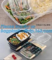 China 3000ml Large Plastic Salad Bowl with Lid Food Grade PP Takeaway Container 205x154x105mm for sale