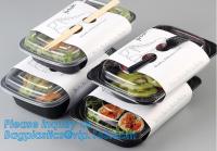 China Disposable PP Plastic 3 Compartment Food Container Bento Box Meal Prep 3000ml for sale