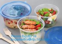 China 800ml PP Round Disposable Food Container with Lid Microwavable BPA Free Takeaway Bowl for sale