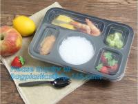China 800ml 3 Compartment Plastic Food Storage Lunch Box Microwave Freezer Safe Disposable PP Bento Container for sale