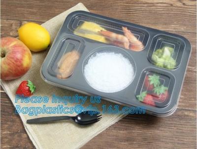 China 800ml 3 Compartment Plastic Food Storage Lunch Box Microwave Freezer Safe Disposable PP Bento Container for sale