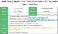 China 800ml 3 Compartment Plastic Food Storage Lunch Box Microwave Freezer Safe Disposable PP Bento Container for sale