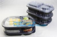 China 800ml 3 Compartment Plastic Food Storage Lunch Box Microwave Freezer Safe Disposable PP Bento Container for sale