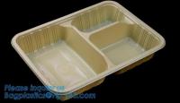 China Food Grade PP 800ml 2 Compartment Disposable Plastic Dumpling Tray Microwave Safe for sale