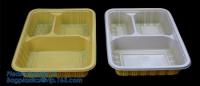 China Food Grade PP 800ml 2 Compartment Disposable Plastic Dumpling Tray Microwave Safe for sale