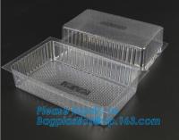 China Disposable Custom PET Blister Food Packaging Tray 800ml Cookie Biscuit Container with Lid for sale