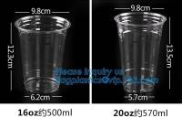 China Wholesale Custom Plastic Cups 5oz to 24oz PET PP Cold Drink Cups with Lids and Straws for sale