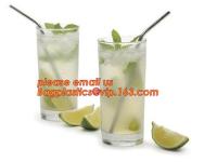 China Bulk 6mm x 215mm Food Grade 304 Stainless Steel Drinking Straws Bent and Straight for sale