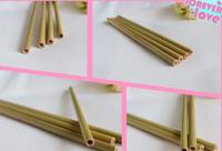 China Custom Logo 100 Natural Bamboo Straw with Brush 215 mm 6 mm Eco Friendly Reusable Drinking Straws for sale