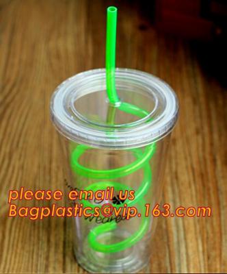 China Colorful Neon Flexible Disposable Plastic Drinking Straw 215mm 6mm Bulk Pack for sale