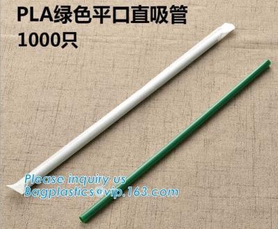 China Biodegradable PLA Drinking Straws 6mm x 215mm Eco Friendly Compostable Flexible Straws Wholesale for sale