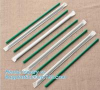 China Biodegradable PLA Drinking Straws 6mm x 215mm Eco Friendly Compostable Flexible Straws Wholesale for sale
