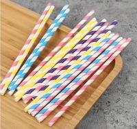 China Food Grade Natural White Disposable Paper Straw 197mm x 6mm Eco Friendly Biodegradable for sale