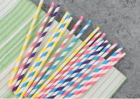China Food Grade Natural White Disposable Paper Straw 197mm x 6mm Eco Friendly Biodegradable for sale