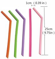 China Eco Friendly Collapsible Silicone Drinking Cup with Reusable Straw 11x200mm FDA Certified for sale