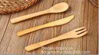 China Biodegradable Natural Bamboo Cutlery Set 16.5cm Disposable Wooden Spoon Fork Knife Eco Friendly Bulk for sale