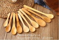 China Biodegradable Natural Bamboo Cutlery Set 16.5cm Disposable Wooden Spoon Fork Knife Eco Friendly Bulk for sale