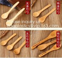 China Biodegradable Natural Bamboo Cutlery Set 16.5cm Disposable Wooden Spoon Fork Knife Eco Friendly Bulk for sale