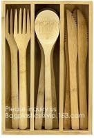 China 12 Piece Reusable Bamboo Flatware Set with Portable Storage Case 18cm Cutlery for sale