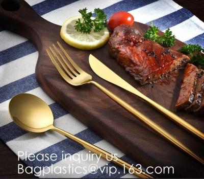 China Stainless Steel 304 Cutlery Set 4 Piece Rose Gold Copper Coating Flatware Matte Polish for sale