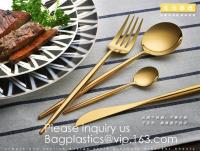China Stainless Steel 304 Cutlery Set 4 Piece Rose Gold Copper Coating Flatware Matte Polish for sale