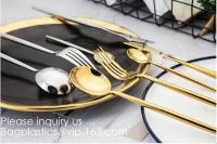 China Stainless Steel 304 Cutlery Set 4 Piece Rose Gold Copper Coating Flatware Matte Polish for sale