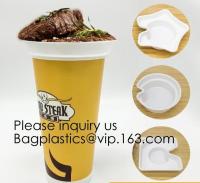 China Disposable PS Plastic Snack Plate with Cup Holder 330ml Flower Shaped Cinema Tray for sale