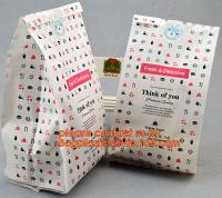 China Custom Logo Food Grade Kraft Paper Bakery Bags with Window 50gsm 120gsm Foldable Block Bottom for sale