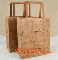 China Custom Kraft Paper Bags 40-150gsm PE Coated Food Grade Bakery Take Out Bags for sale