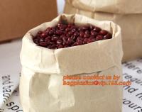 China Custom Printed Greaseproof Kraft Paper Bags 100gsm for Sandwich Bread Packaging for sale
