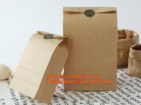 China Custom Printed Greaseproof Kraft Paper Bags 100gsm for Sandwich Bread Packaging for sale