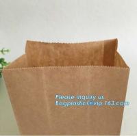 China Custom Printed Kraft Bread Packaging Paper Bag 28x30cm Greaseproof Square Bottom French Bread Bag for sale