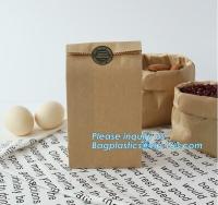 China Custom Printed Kraft Bread Packaging Paper Bag 28x30cm Greaseproof Square Bottom French Bread Bag for sale