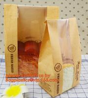 China Eco Friendly Recycled Brown Kraft Bread Packaging Paper Bag 50gsm Custom Size for sale