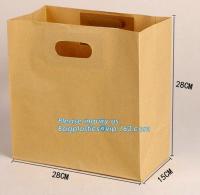 China Eco Friendly Kraft Paper Bread Bag Flat Bottom 125x240x70mm Food Grade Packaging for sale